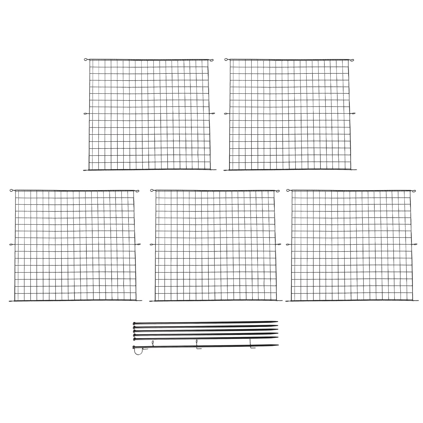 Metal Garden Fence and Gate Bundle(4 Panels+Gate 25''Tall),No Dig Decorative Pet Fence,Heavy Duty Outdoor Patio Yard Fencing for Road Edge Fence & Garden Lawn (25'' Tall (Gate+4 Panels))