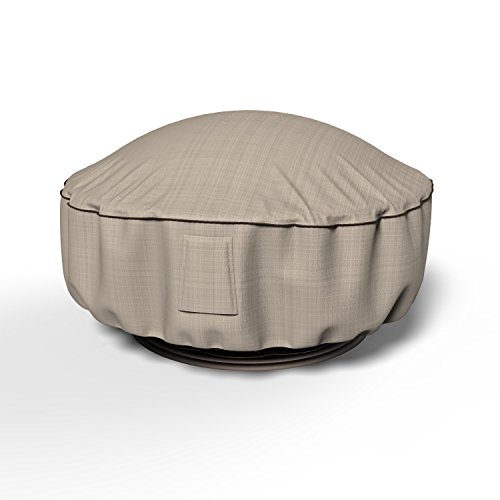 Budge P9A15PM1 English Garden Fire Pit Cover Heavy Duty and Waterproof, Firepit, Tan Tweed
