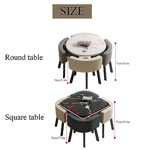 Dining table set for 4,kitchen table and chairs for 4,Suitable for living room,restaurant,cafe,leisure reception desk and chair combination,Square table/round table, various specifications available (