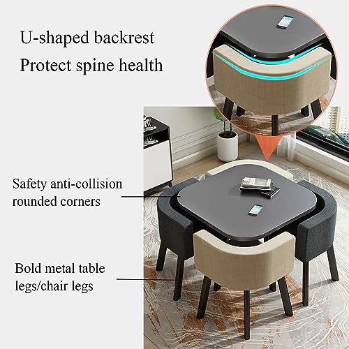 Dining table set for 4,kitchen table and chairs for 4,Suitable for living room,restaurant,cafe,leisure reception desk and chair combination,Square table/round table, various specifications available (