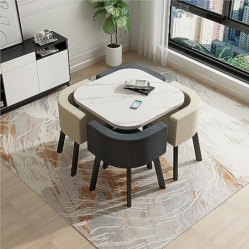 Dining table set for 4,kitchen table and chairs for 4ďźSuitable for living room,restaurant,cafe,leisure reception desk and chair combination,Square table/round table, various specifications available (