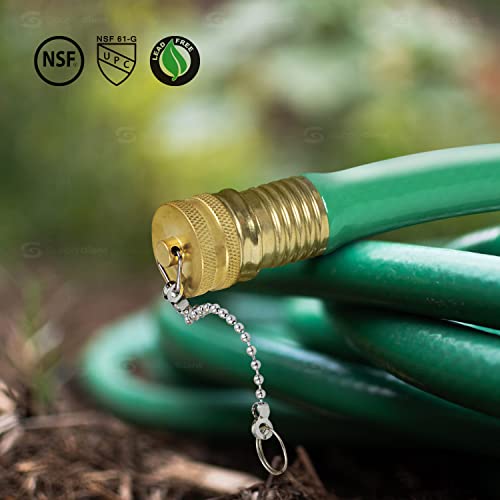 Supply Giant H69-56DX-10 Garden Hose Cap W/Chain & Washer, 3/4" FH, Brass 10 Pack