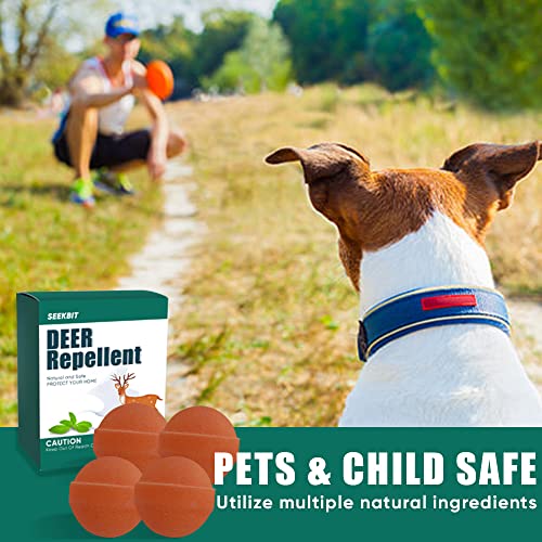 SEEKBIT 4 Pack Deer Repellent | Rabbit Repellent | Deer Rodent Chipmunk Deterrent for Tree, Plant | Deer Repellent Deer Off Away from Garden, Yard, Lawn, Garage | Waterproof Long Lasting Outdoor