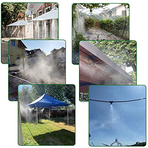 G GOYEA TACTICAL Mister System for Outside Patio,DIY Outdoor Misting Cooling System with 32.8FT(10M) Misting Line,11 Brass Mist Nozzle and 3/4" Faucet Adapter,Fit for Greenhouse Garden Backyard