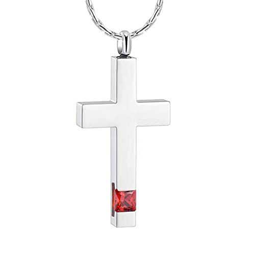 BLNETU Urn Ashes Necklace with Crystal Pendant Keepsake Pet Dog Ashes Holder Stainless Steel Gift Cremation Memorial
