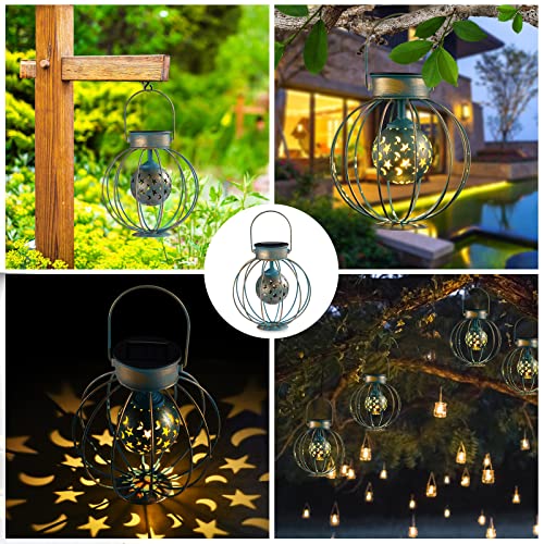 Hanging Solar Lanterns Table Lamp Moon Star Pattern¡