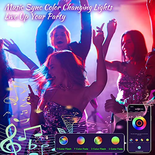 4 Pack LED Flood Light Outdoor with Stake, RGBCW DIY Color Changing Landscape Lighting 150W Equivalent, Bluetooth Smart Floodlight with App Control, Timing-20 Modes for Garden Yard, IP66 Waterproof