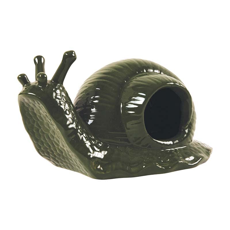 Esschert Design Snail Shaped Ceramic Slug Trap, Green