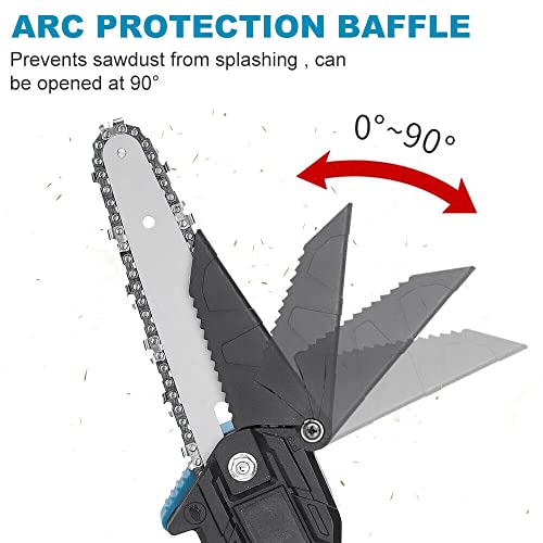 6-inch Cordless Mini Chainsaw, Handheld Electric Chain Saw with 2 Chains and 2 Batteries Rechargeable Chainsaw for Wood Cutting Garden Logging Tree Trimming Branch