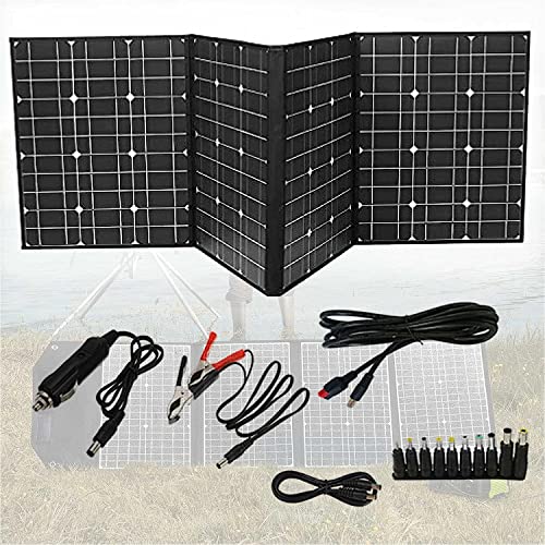 Solar Panels 150W 18V Foldable Solar Panel with USB Output for 5V 12V Charging, Waterproof Monocrystalline Solar Cell Solar Charger for Camping Garden, 150W (150w) (150w)