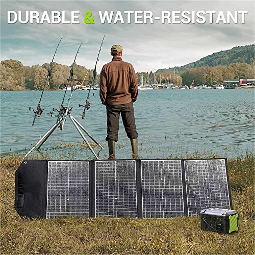 Solar Panels 150W 18V Foldable Solar Panel with USB Output for 5V 12V Charging, Waterproof Monocrystalline Solar Cell Solar Charger for Camping Garden, 150W (150w) (150w)