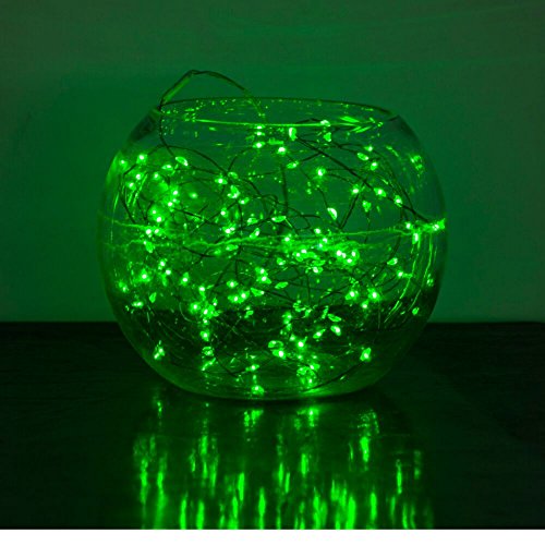 Solar Powered String Lights, 100 LED Copper Wire Lights, Waterproof Starry String Lights, Indoor/Outdoor Solar Decoration Lights For Gardens, Patios, Homes, Parties: 20 ft, Green - 4 Pack