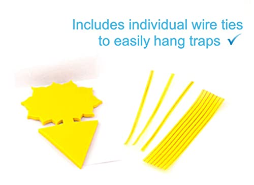 Yellow Dual Sticky Fly Traps (10 Pack) for Fruit Fly Gnat Whiteflies Fungus Gnats Small Insects Houseplant Eco Friendly 21C Save A Garden Flower Shape