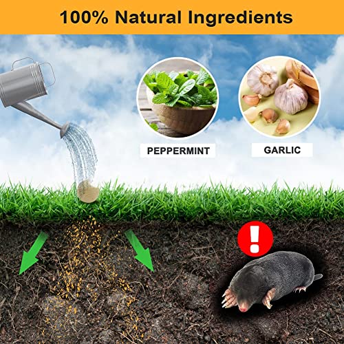 Pufado Mole Repellent, Vole Repellent Outdoor, Gopher Repellent, Mole Repellant for Lawn, Mole Deterrent for Yard, Mole Control, Keep Mole and Vole Out of Your Garden, Safe Around Pet & Plant -4 Packs