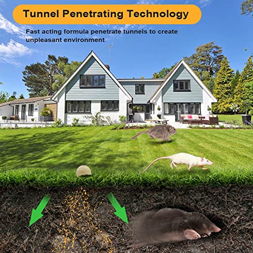 Pufado Mole Repellent, Vole Repellent Outdoor, Gopher Repellent, Mole Repellant for Lawn, Mole Deterrent for Yard, Mole Control, Keep Mole and Vole Out of Your Garden, Safe Around Pet & Plant -4 Packs