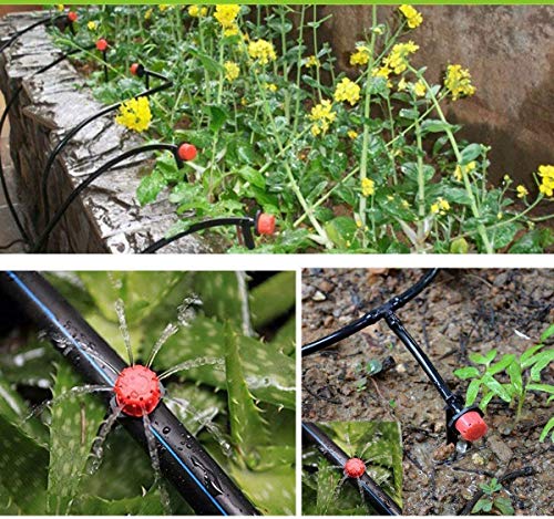 MSDADA Micro Drip Irrigation Kit, 50ft Garden Automatic Irrigation System, 1/4" Blank Distribution Tubing Hose Adjustable Nozzle, Plant Watering Kit for Garden, Patio, Greenhouse, Flower Bed, Lawn