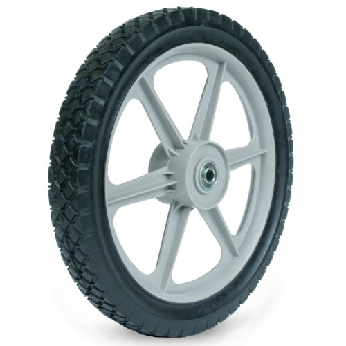 Martin Wheel PLSP14D175 14 by 1.75-Inch Plastic Spoke Semi-Pneumatic Wheel for Lawn Mower, 1/2-Inch Ball Bearing, 2-3/8-Inch Centered Hub, Diamond Tread