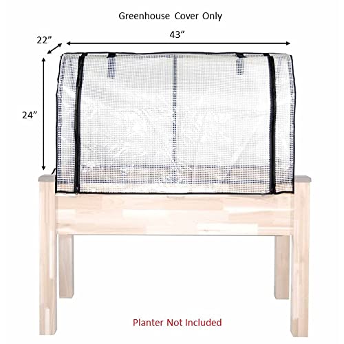 CedarCraft Greenhouse Cover 43" L x 22" W x 24" H, Provides Microclimate for Healthy Plants, Includes Frame & Cover, Planter NOT Included, Cover Only