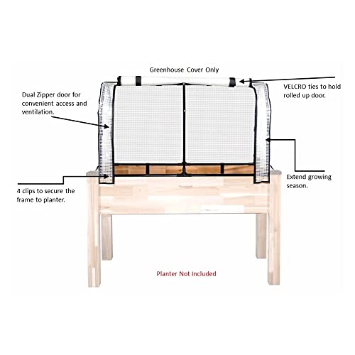 CedarCraft Greenhouse Cover 43" L x 22" W x 24" H, Provides Microclimate for Healthy Plants, Includes Frame & Cover, Planter NOT Included, Cover Only