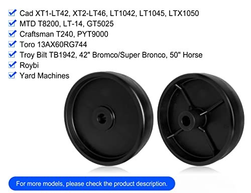 734-0973 Deck Wheel for Cub Cad et Riding Mower, 2 Pack 112-0337 Rear Deck Roller Wheels for Cad XT1-LT46 LT1042 LT1045 Craftsman T240 Lawn Tractor, MTD 42" 46" Deck Lawn Mower