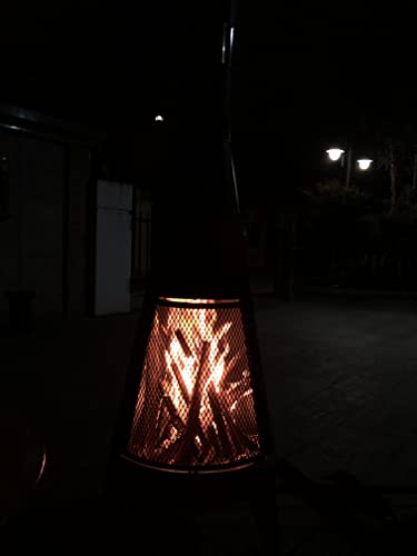 Chiminea Fireplace Outdoor Wood Burning Fire Pit Terrace Stove Garden Decoration with Charcoal Grate and Poker Black