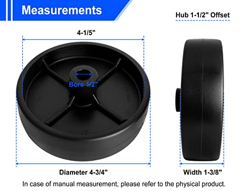 734-0973 Deck Wheel for Cub Cad et Riding Mower, 2 Pack 112-0337 Rear Deck Roller Wheels for Cad XT1-LT46 LT1042 LT1045 Craftsman T240 Lawn Tractor, MTD 42" 46" Deck Lawn Mower