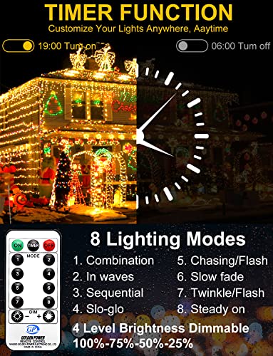 403ft Christmas String Lights Outdoor, 1000 LED Super Long String Lights with Remote 8 Modes & Memory Timer Green Wire Twinkle Fairy Lights Decor for Home Xmas Party Wedding Garden