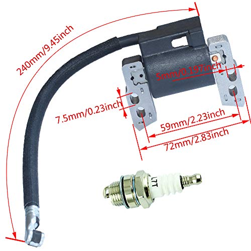 590454 Ignition Coil+L7T Spark Plug,Replacement for Briggs & Stratton799381 790817 692605 802574 Magneto Armature
