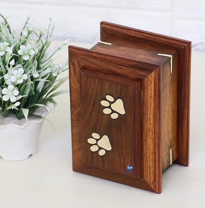 Wooden Urn Box For Pet Ashes | Wood Cremation Urns For Cat and Dog Ashes | Keepsake Urns | Funeral Urns | Handmade Urns | Burial Urns (A)