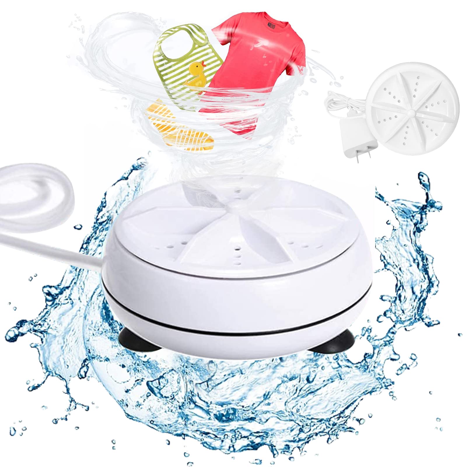 Mini Washing Machine Ultrasonic Turbine Washing Machine Portable Turbo Washer for Travel Business Trip or College Rooms