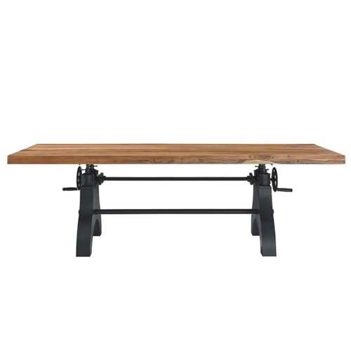 Modway EEI-6149-BLK-NAT Genuine 96" Crank Adjustable Height Dining and Conference Table, Black Natural