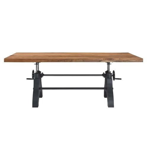 Modway EEI-6149-BLK-NAT Genuine 96" Crank Adjustable Height Dining and Conference Table, Black Natural