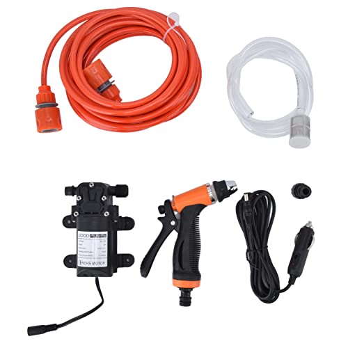 Electric Water High Pressure Washer, Car Washer 5.5LMin 12V 72W G1/2 Male Thread Plastic Self-Priming for Garden