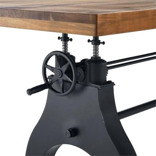 Modway EEI-6149-BLK-NAT Genuine 96" Crank Adjustable Height Dining and Conference Table, Black Natural