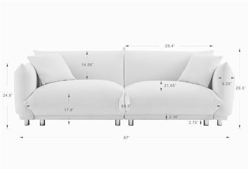 Eafurn 3 Seater Oversized Loveseat Sofa, Comfy Sherpa Teddy Overstuffed Cloud Couch,Lambswool Fabric Minimalist Modular Sectional Sofa&Couches for Small Spaces, Living Room, Apartment, Dark Green