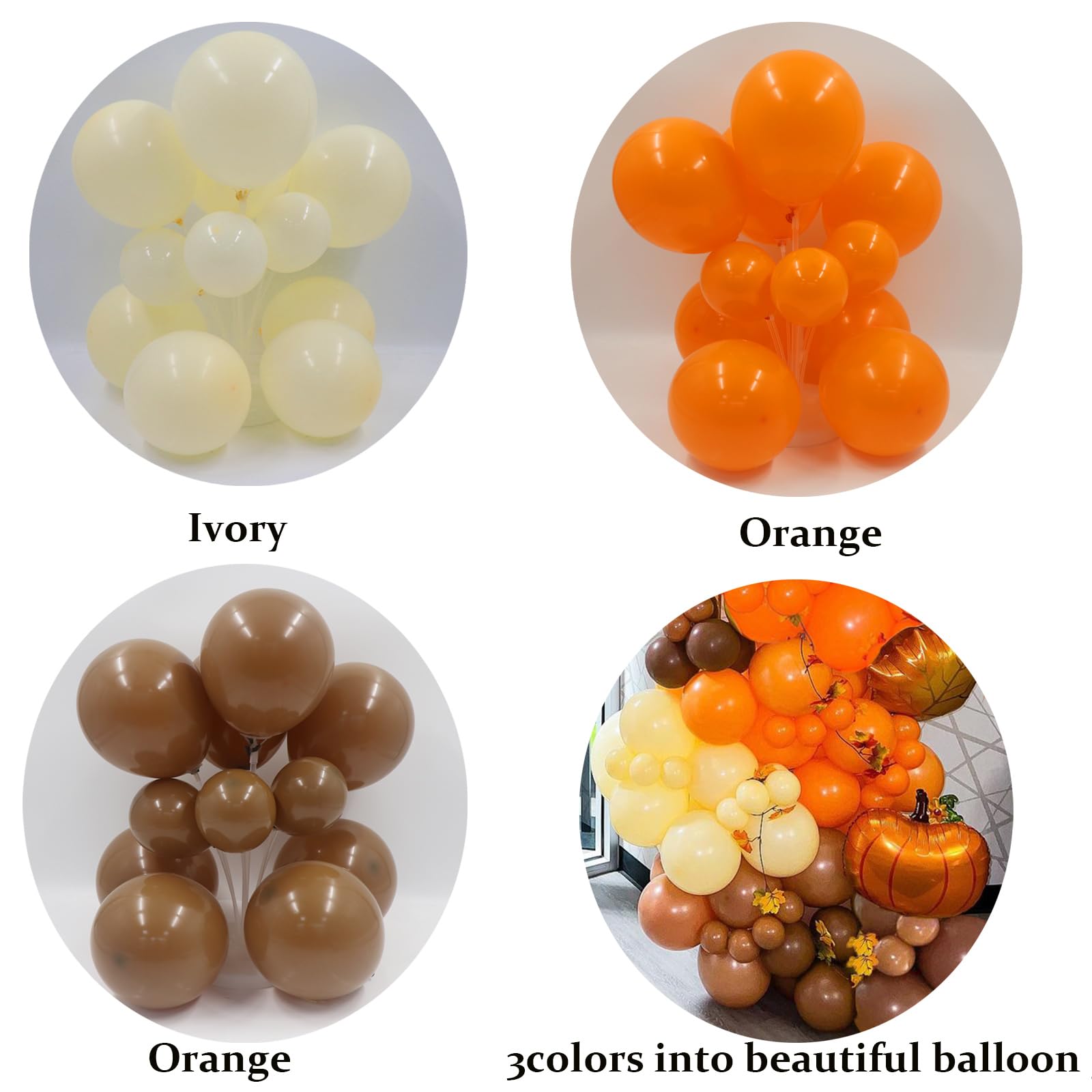 Fall Orange Balloons Garland Arch Kit -142pcs Orange Brown Balloons for Hello Fall Little Pumpkin Baby Shower Party Decorations Autumn Halloween Birthday Decorations