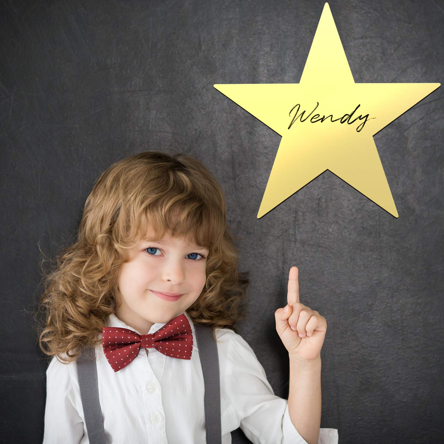 Gold Star Cutouts Double Printed Paper Stars Decoration for Wedding Party Supplies, 11 Inches (24 Pieces)