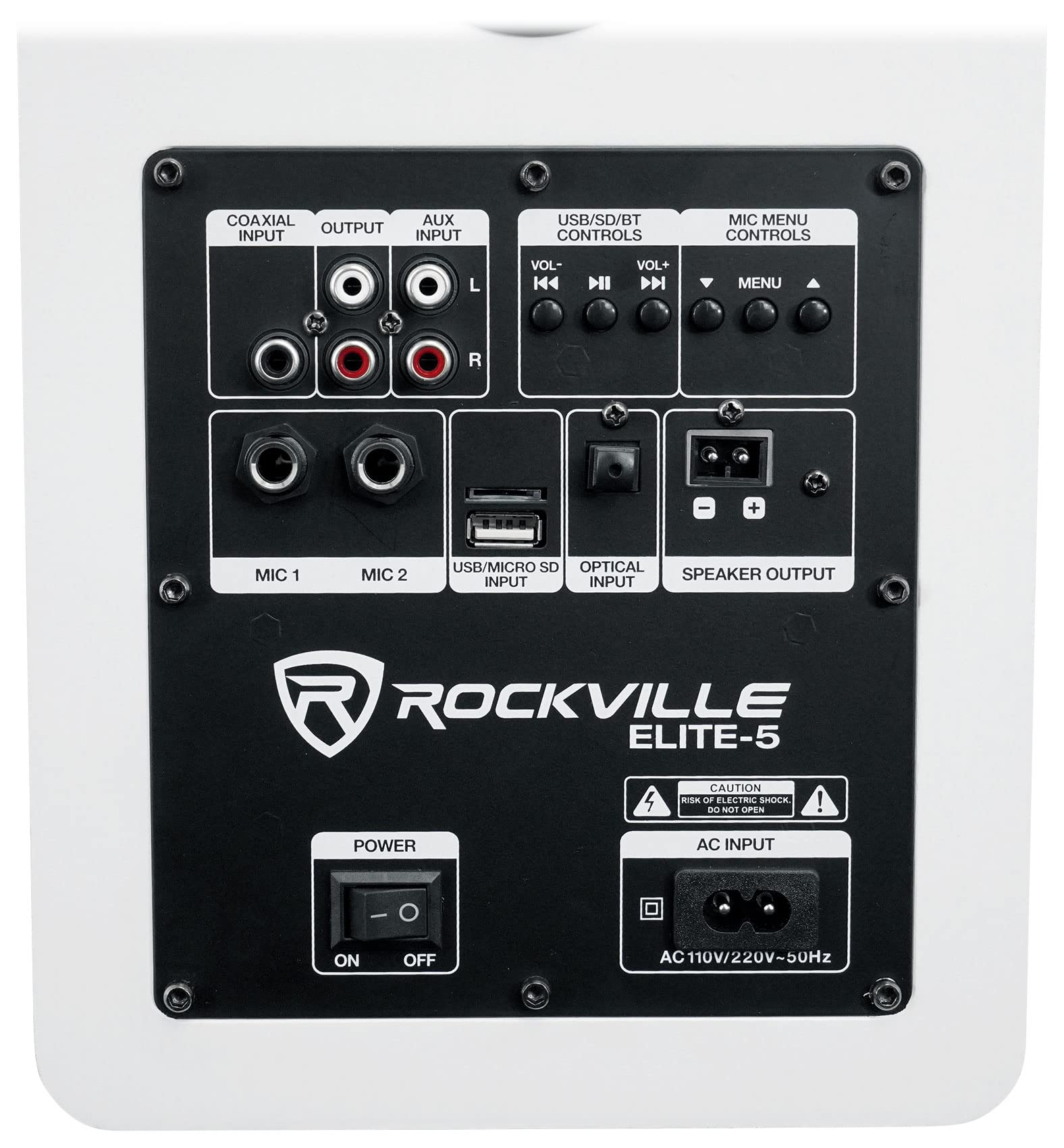 Rockville ELITE-5W White 800 wat Home Audio 5.25 inch Bluetooth Bookshelf Speakers