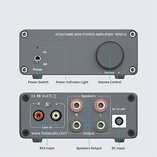 TBGFPO Tda7498e 2 Channel Sound Power Amplifier Audio Receiver Mini HiFi Amp Home Theater Speakers 160w X 2 Amplificador