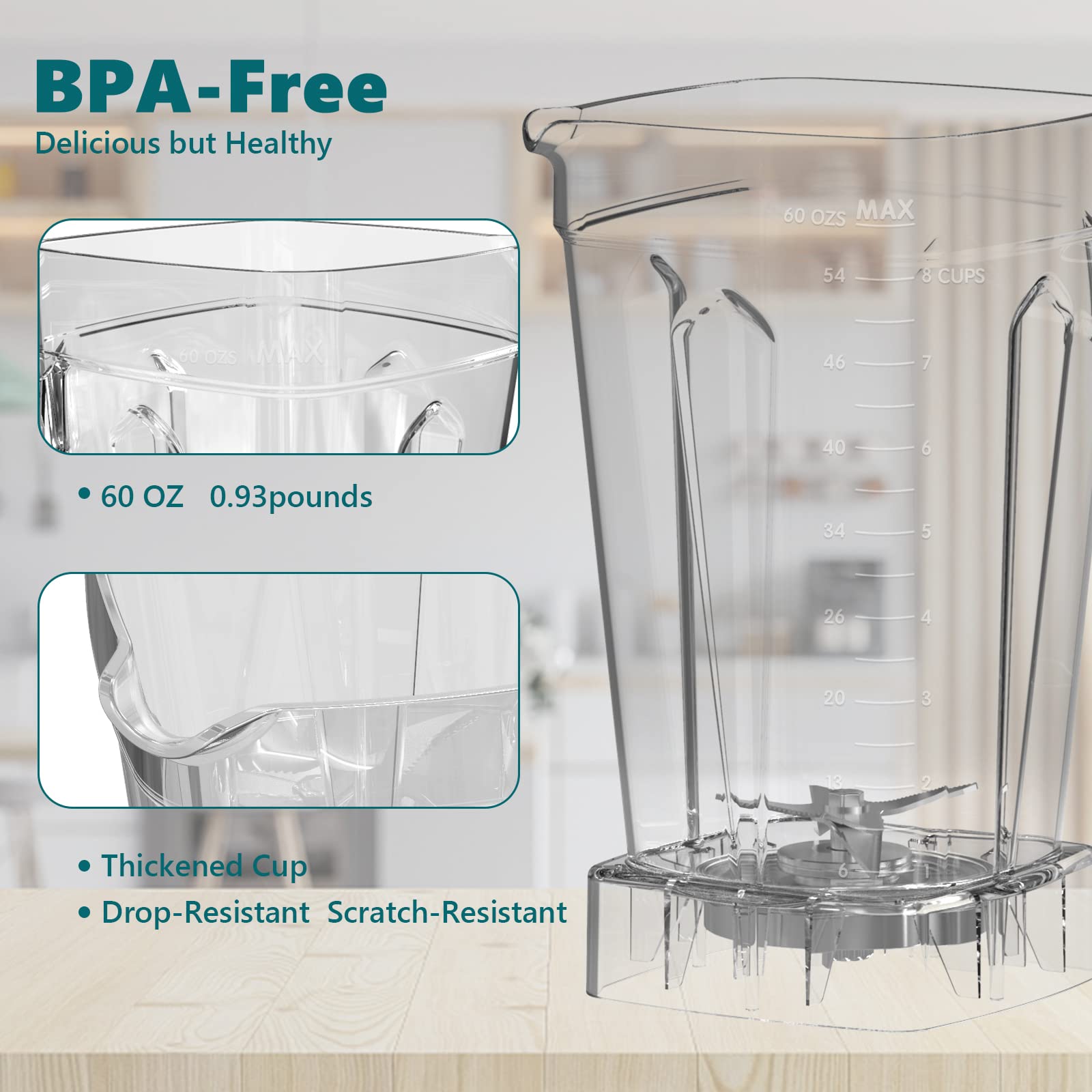 OMMO Professional Blender, Countertop Blenders for Kitchen Max 1800W, Home and Commercial Blender with Timer, 68oz BPA Free Blender for Shakes and Smoothies, Nuts, Ice and Fruits, Dishwasher Safe