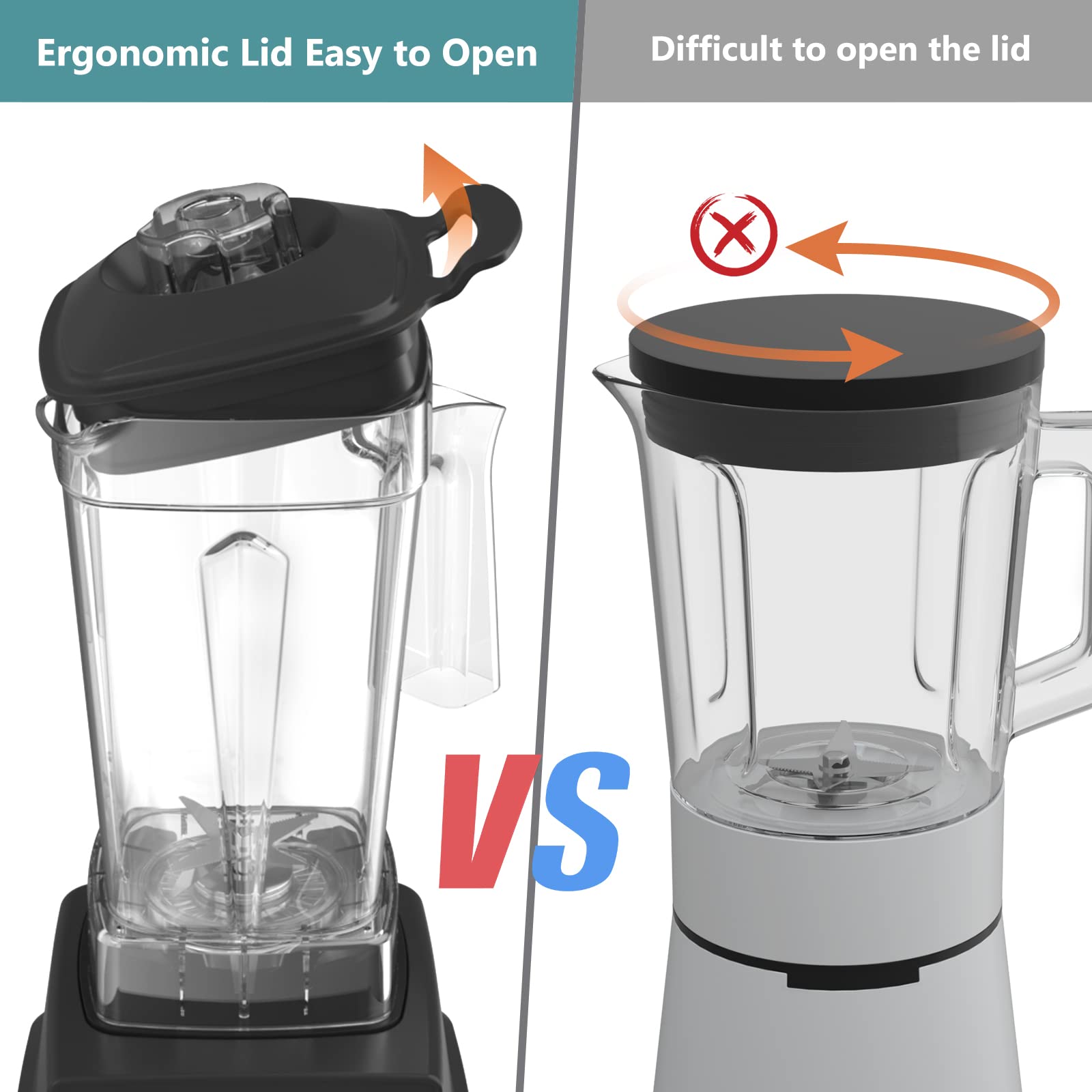 OMMO Professional Blender, Countertop Blenders for Kitchen Max 1800W, Home and Commercial Blender with Timer, 68oz BPA Free Blender for Shakes and Smoothies, Nuts, Ice and Fruits, Dishwasher Safe