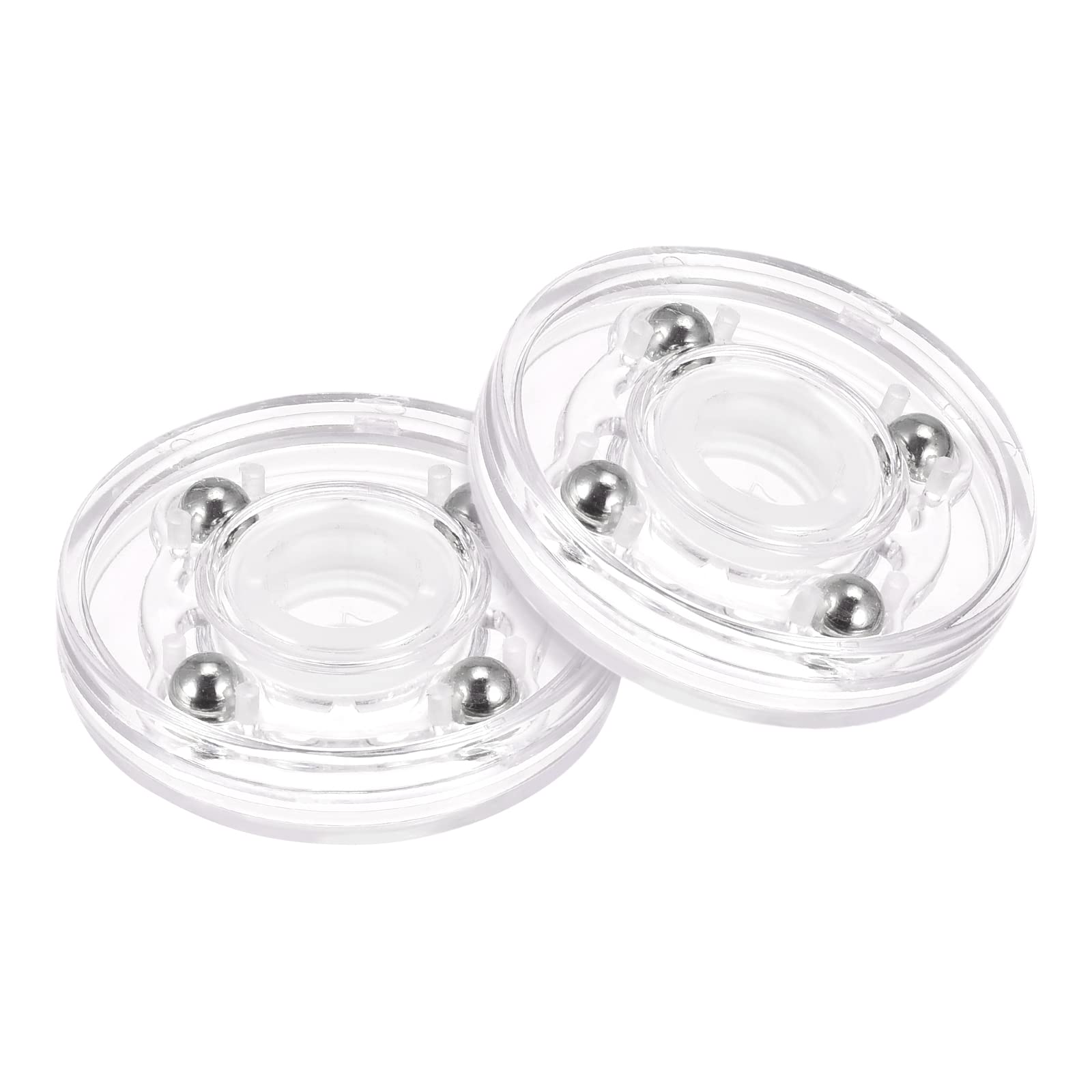 MECCANIXITY 2inch Rotating Swivel Stand with Steel Ball Bearings Lazy Susan Base Turntable for Kitchen Corner Cabinets, Clear Pack of 2