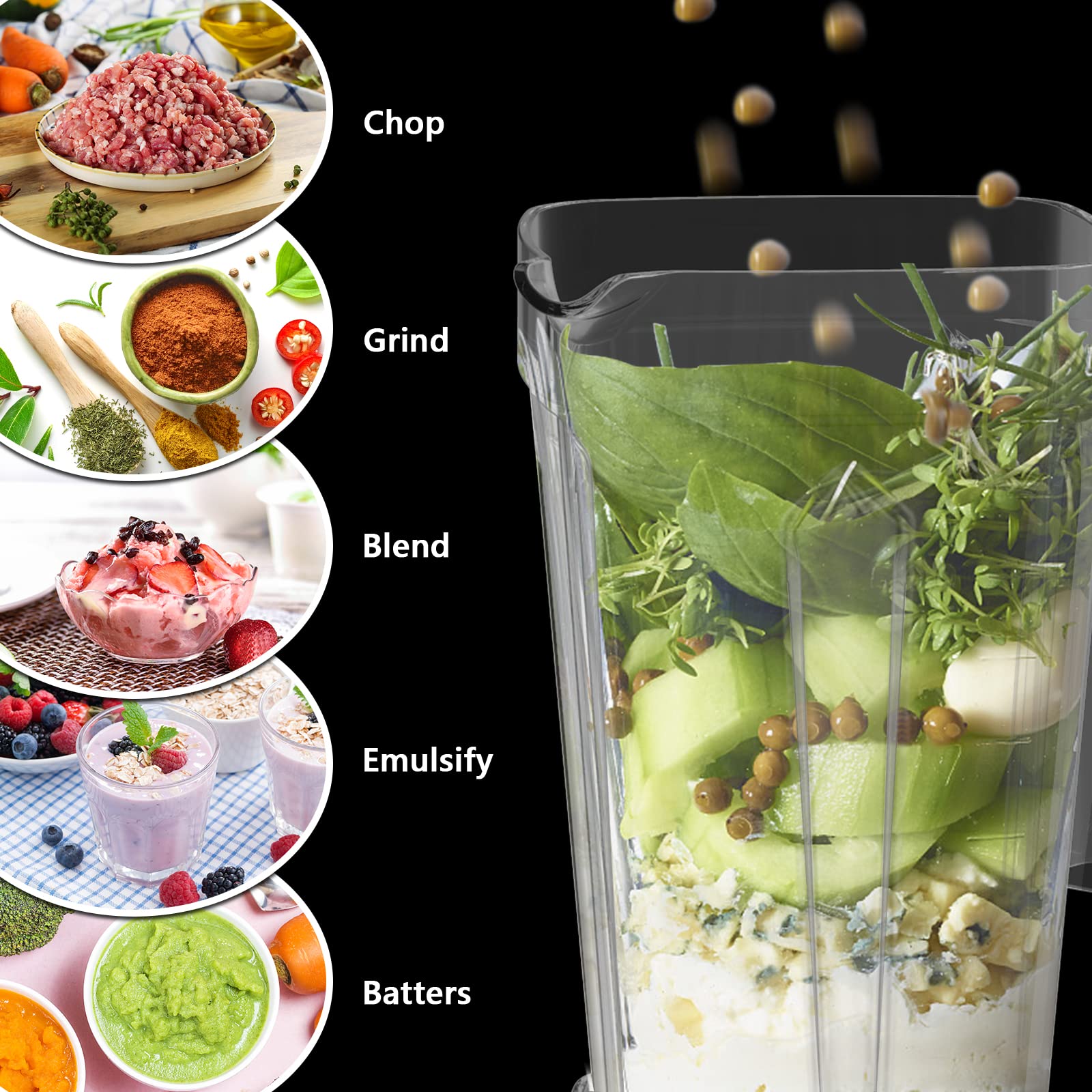 OMMO Professional Blender, Countertop Blenders for Kitchen Max 1800W, Home and Commercial Blender with Timer, 68oz BPA Free Blender for Shakes and Smoothies, Nuts, Ice and Fruits, Dishwasher Safe