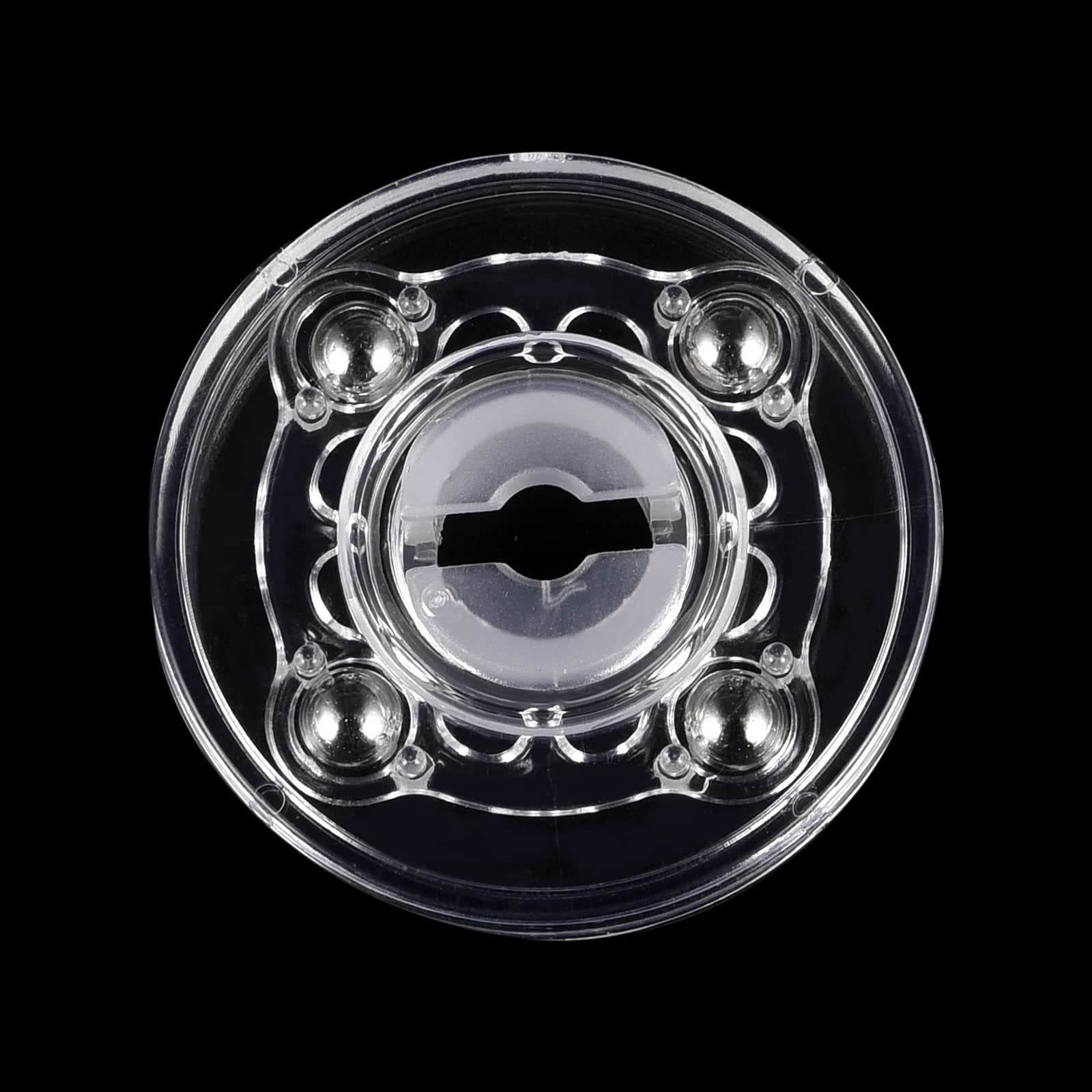 MECCANIXITY 2inch Rotating Swivel Stand with Steel Ball Bearings Lazy Susan Base Turntable for Kitchen Corner Cabinets, Clear Pack of 2