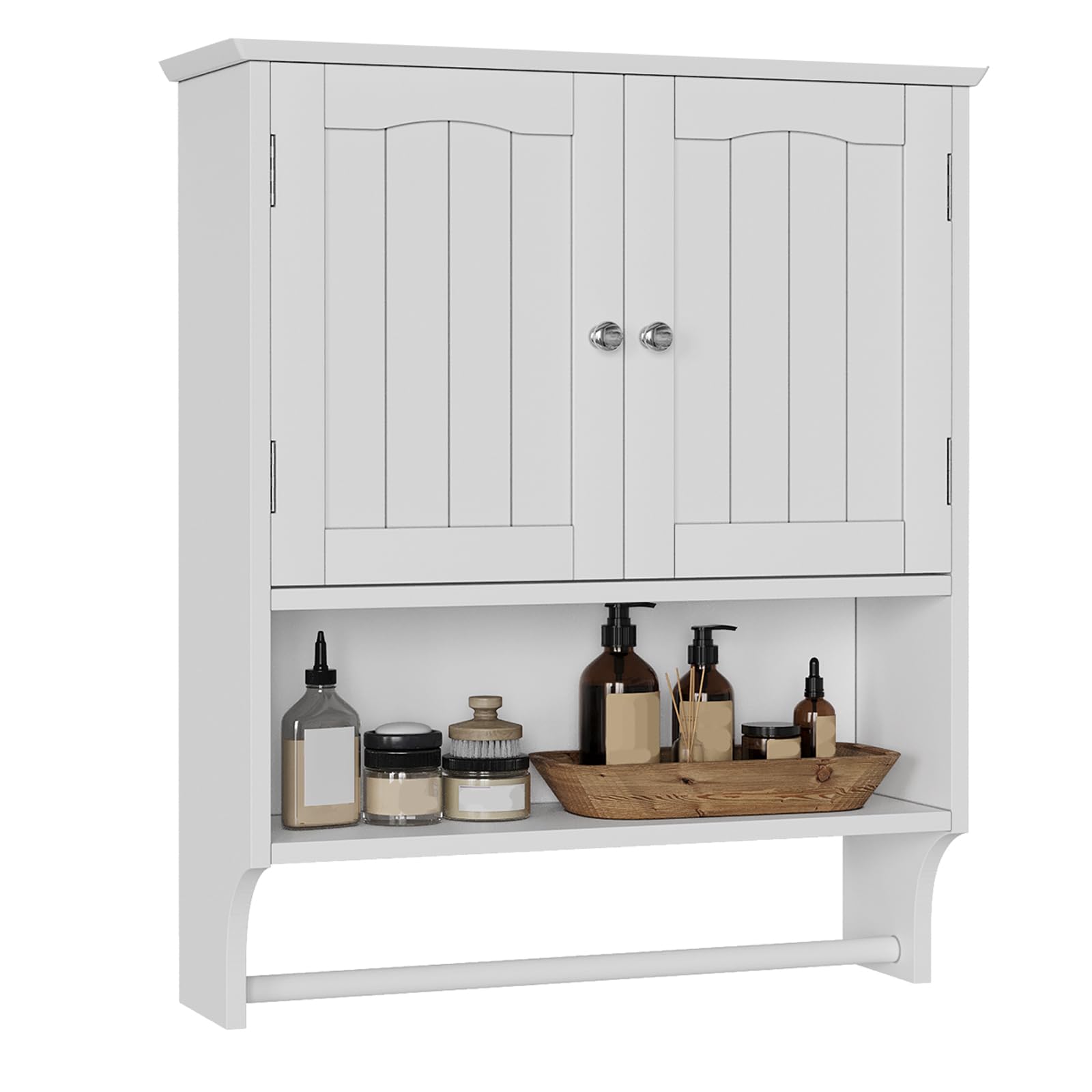 Mino Kesper Bathroom Cabinet Wall Mount with 2 Doors and Adjustable Shelf, Over The Toilet Storage Cabinet, Medicine Cabinet for Bathroom Organizers and Storage
