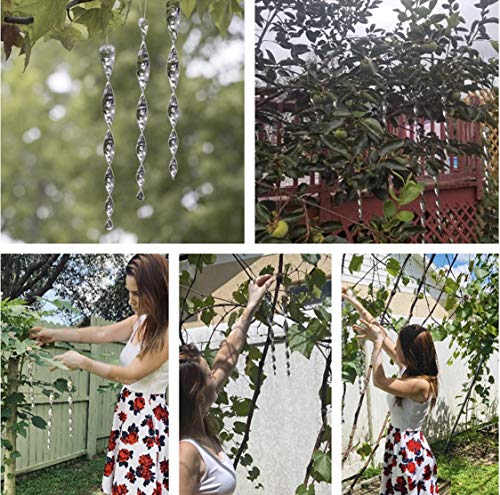 30 PC Package -Repellent Reflective Ornamental Spiral Deterrent to Keep Birds Away. Hanging Wind Twisting Scare Bird Rods Deflectors Decoys. Decorative Bird Deterrent to Protect Home and Garden.