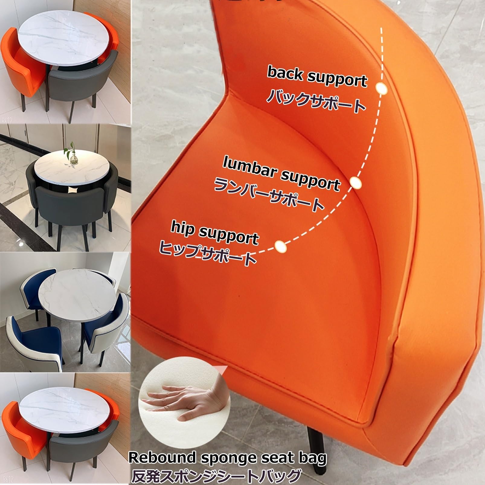 Office Reception Room Club Table and Chair Set, Space-Saving Conference Table Dining Table, Dining Table and Chair Set Office Meeting Room Reception Negotiation 1 Table 4 Chairs for Family Apartment (