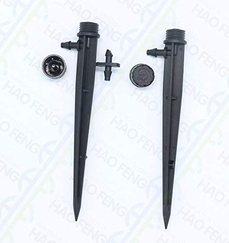 Mini Skater 360 Degree Adjustable Drip Emitters Sprayer Irrigation Drippers Sprinklers Watering Drippers on Stake Fit for 1/4 Inch (4/7mm) Drip Irrigation Tubing (Black,50Pcs)