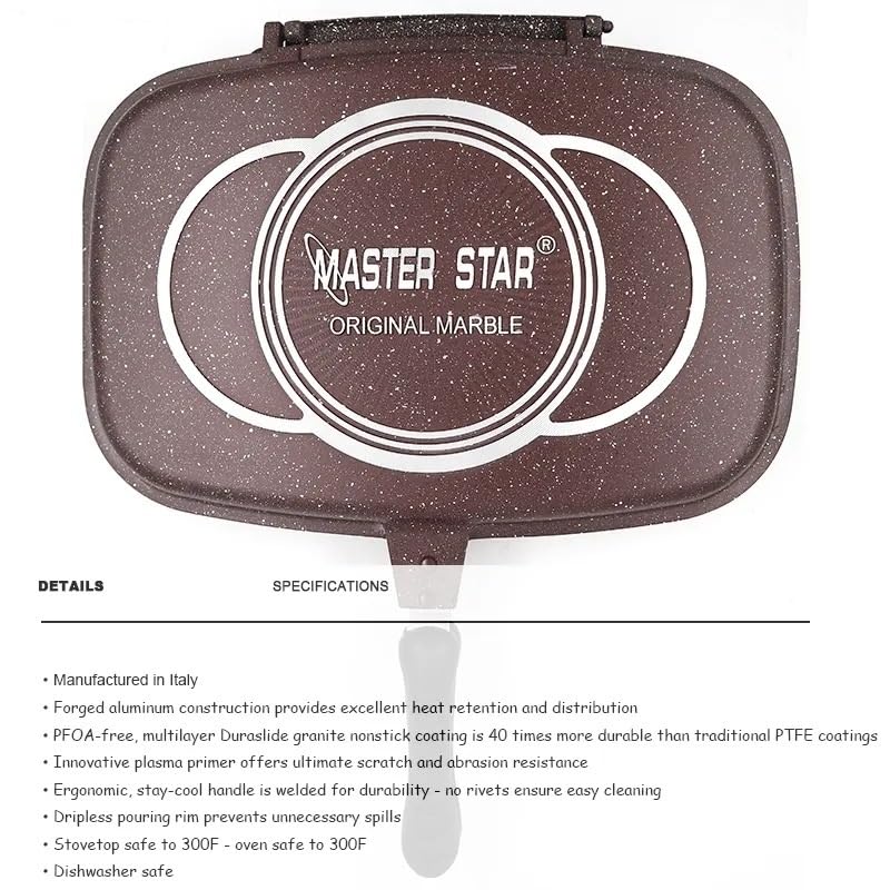 Master Star 36CM double sided fry pan Die-Casting grill Pan Non-Stick baking BBQ/camping cooking tool durable gas cookware