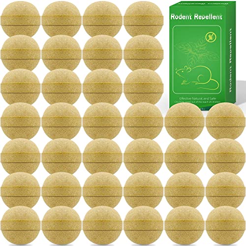 36 Pack Natural Mouse Repellent Peppermint Oil to Repel Mice and Rats, Rodent Repellent Balls for Car Engines Home Indoor & Outdoor, Mice Squirrel Deterrent Pet & Humans Safe